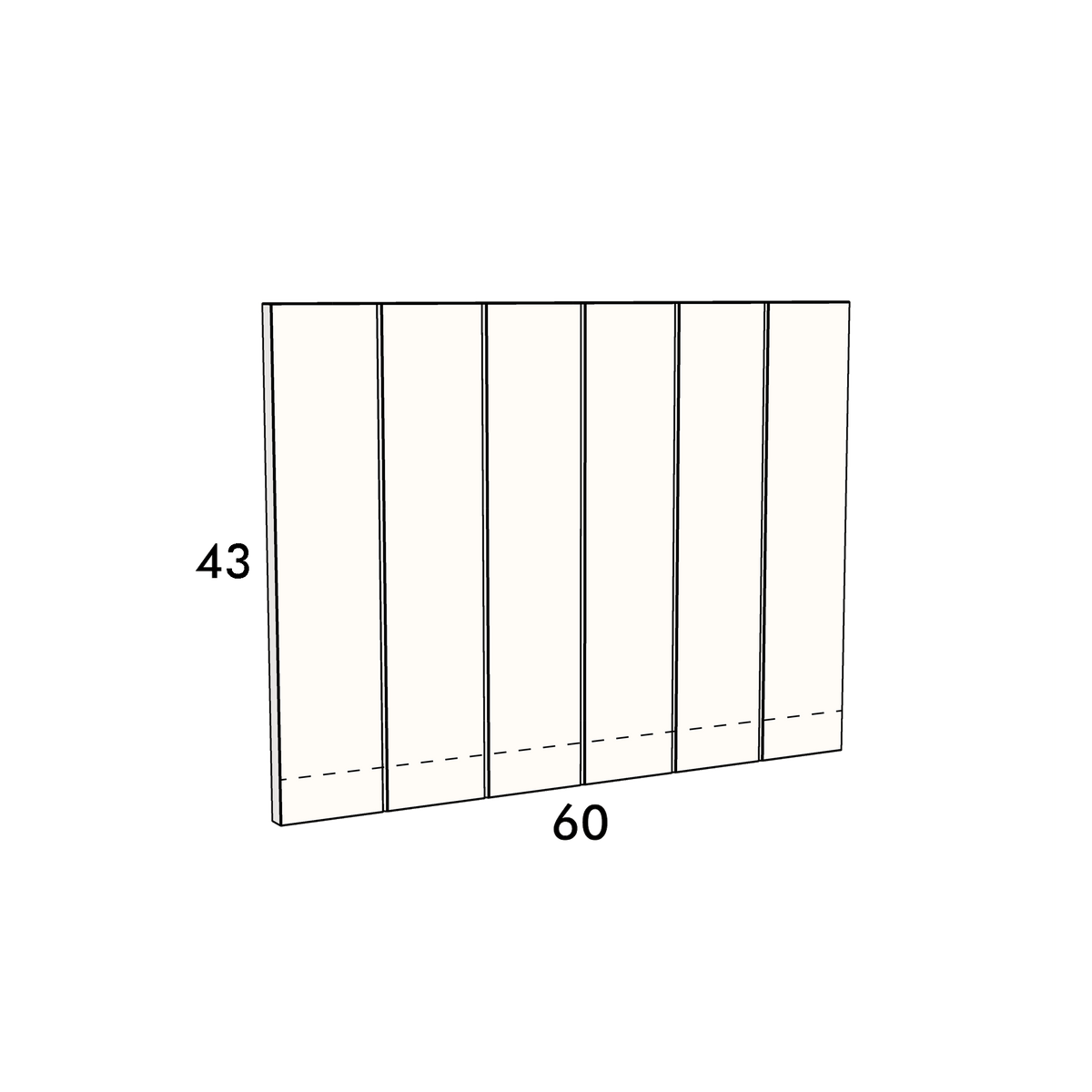 Horizontal Wall Door 60w x 43h Linear | Natural Veneer – Ren Studio