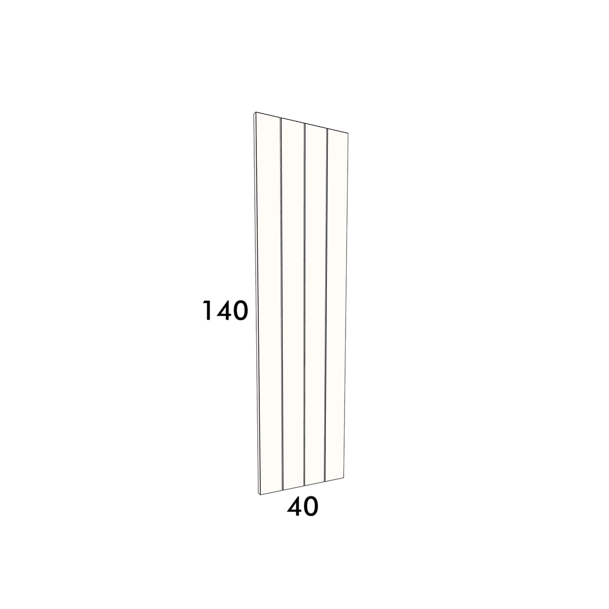 40w x 140h Tall Door Linear - Natural Veneer – Ren Studio