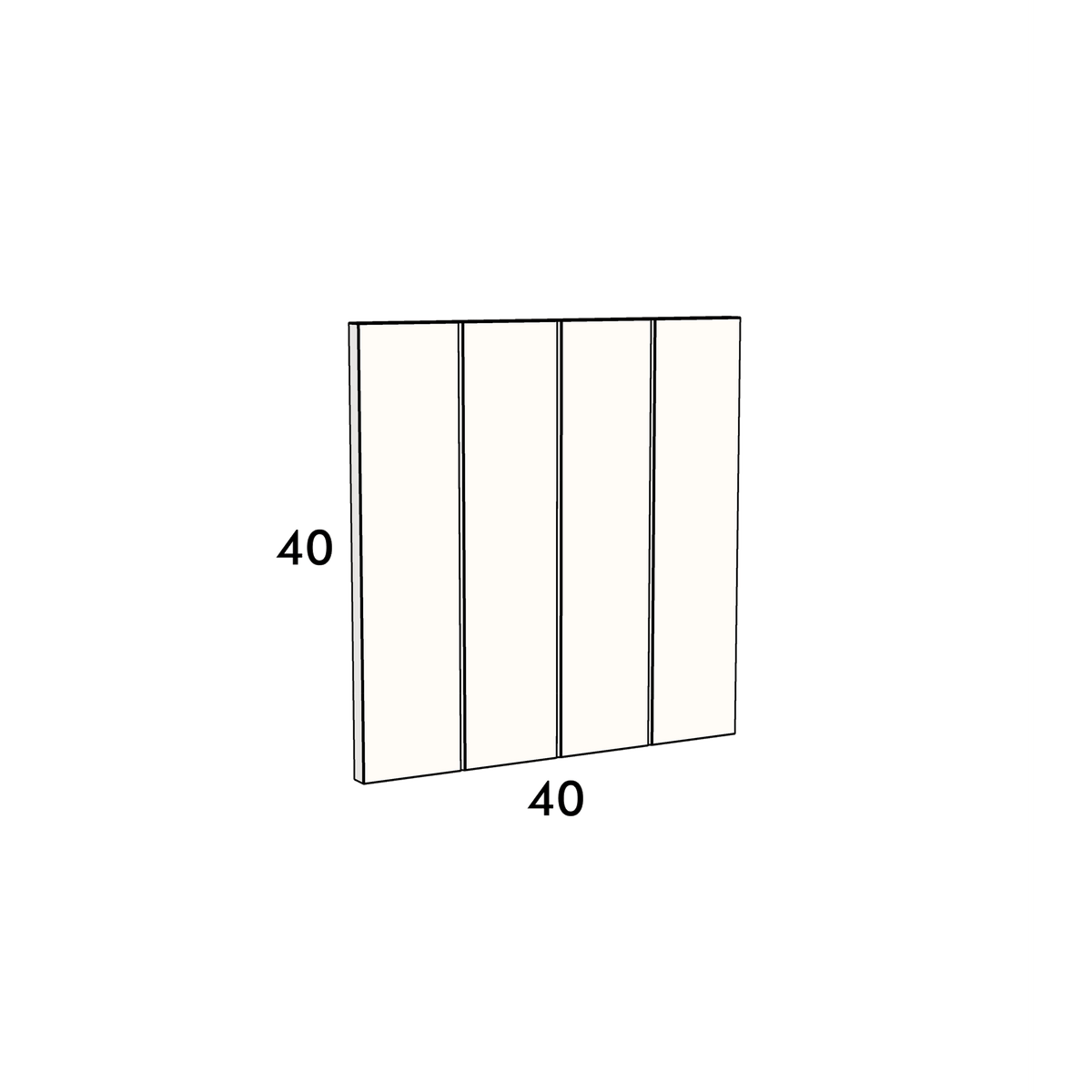 40w x 40h Horizontal Wall Door Linear - Natural Veneer – Ren Studio