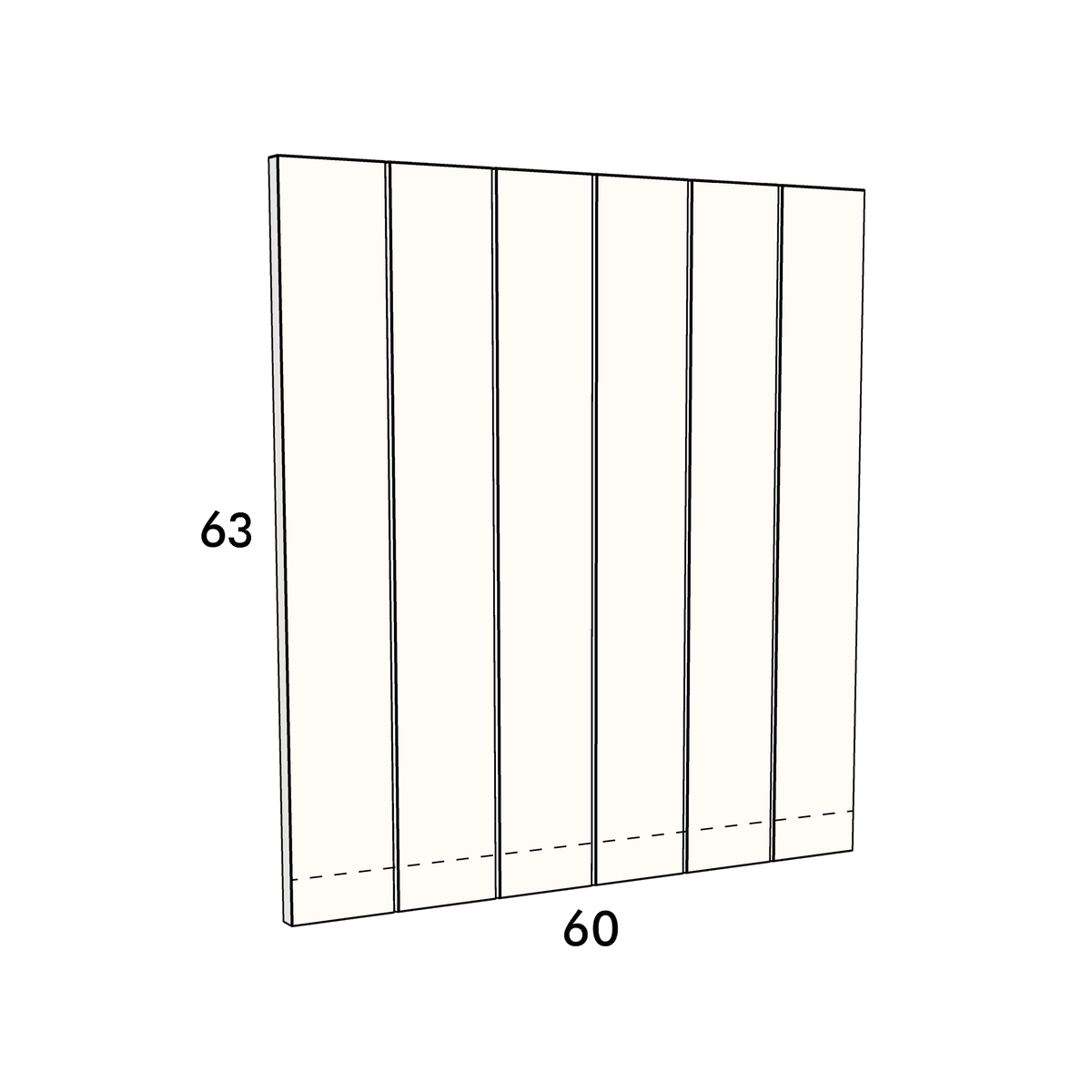 60w x 63h Wall Door with Overhang Linear - Natural Veneer – Ren Studio
