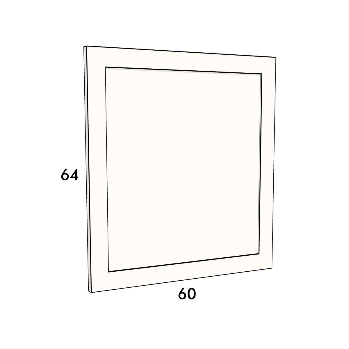 IKEA BESTA Door 60w x 64h Shaker Profile | Raw (Unpainted) – Ren Studio